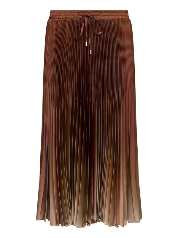 ERMANNO FIRENZE Pleated Midi Skirt - Brown