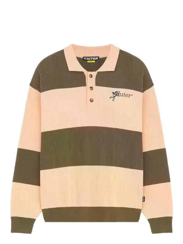 IUTER Souls Striped Knit Polo - Neutrals