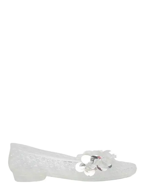 HEAVENLY JELLY Ballet Flats With Embellishments - White