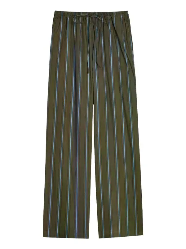 Staud Striped Drawstring Trousers - Green