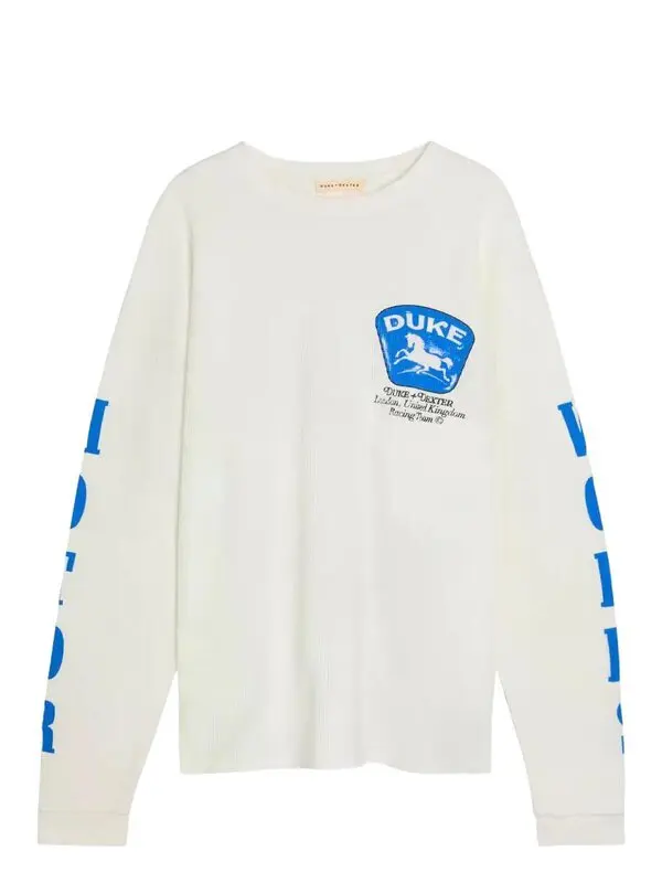 DUKE + DEXTER Waffle Print T-shirt - White
