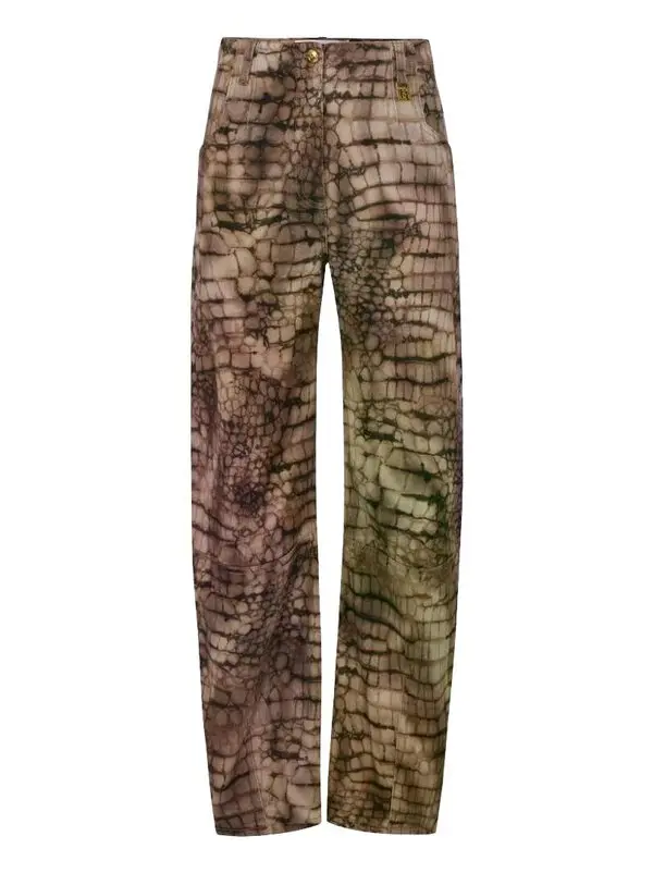 Elisabetta Franchi Embossed Jeans Trousers - Brown