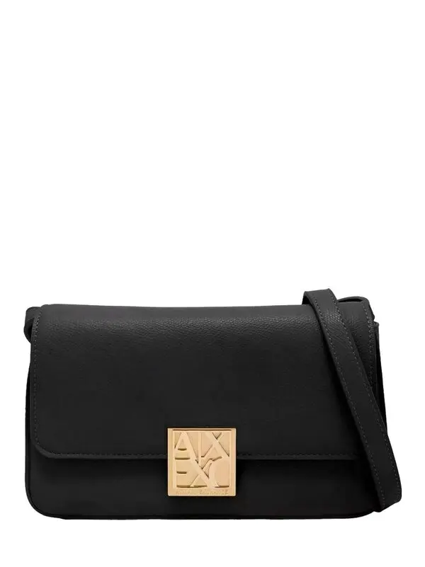 Armani Exchange Mini Logo-plaque Crossbody Bag - Black
