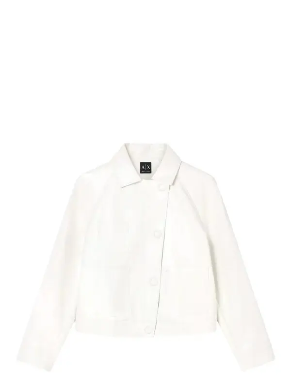 Armani Exchange Buttoned Jacket With Chest Pockets - White