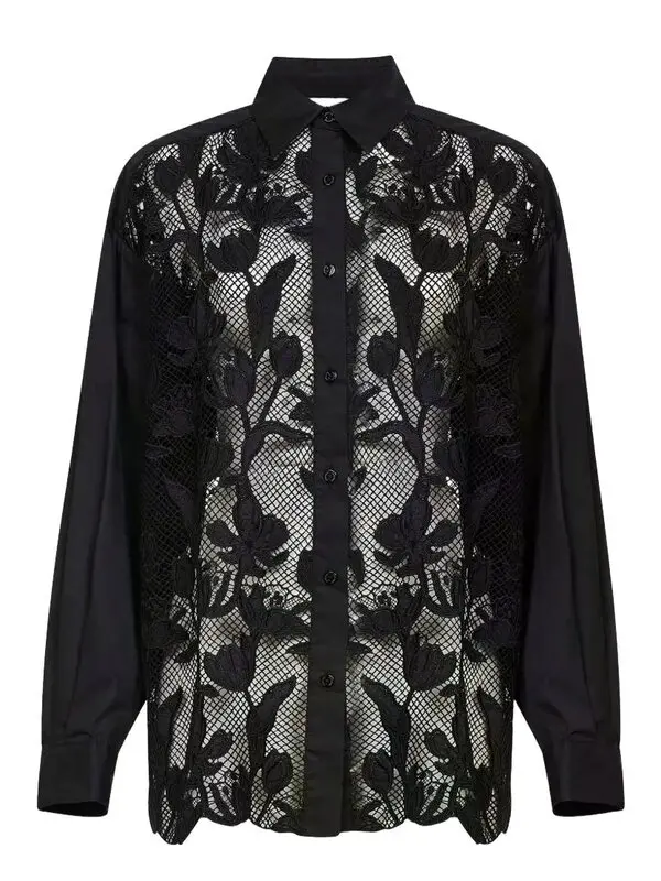 ERMANNO FIRENZE Floral-motif Shirt - Black