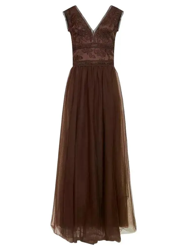 ERMANNO FIRENZE V-neck Dress - Brown