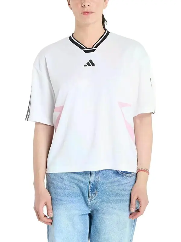 Adidas Boyfriend 3-stripes Tiro V-neck T-shirt - White