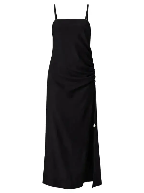 Carven Draped-detail Silk Maxi Dress - Black