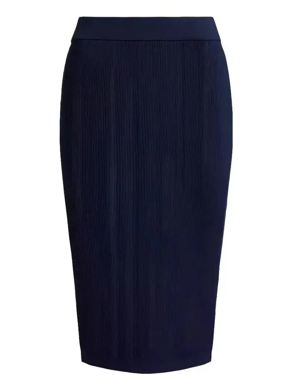 Ralph Lauren Ribbed Pencil Skirt - Blue