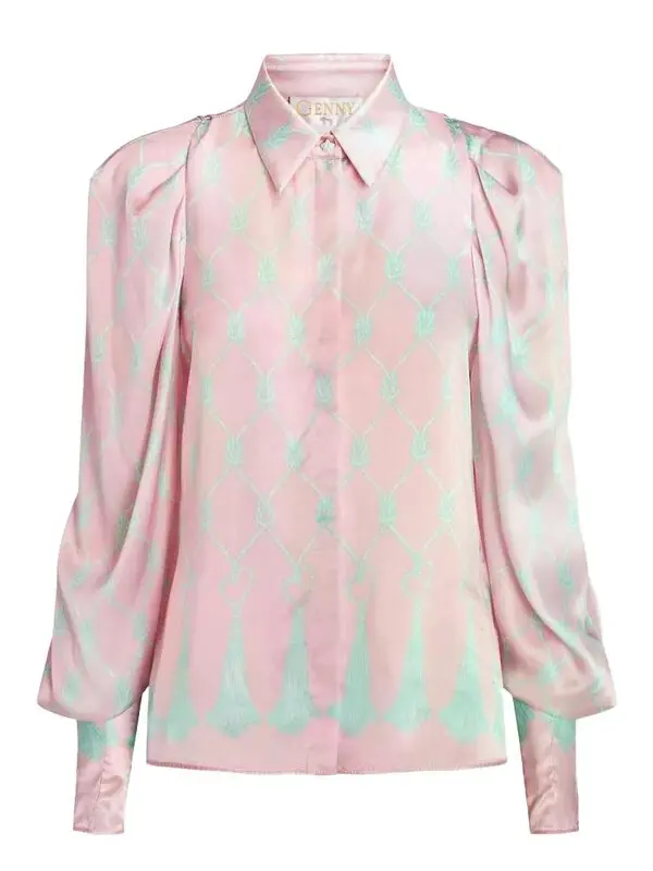 GENNY Printed Long Sleeve Top - Pink