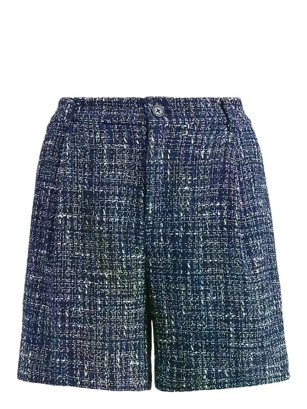 Ralph Lauren Pleated Bouclé Shorts - Blue