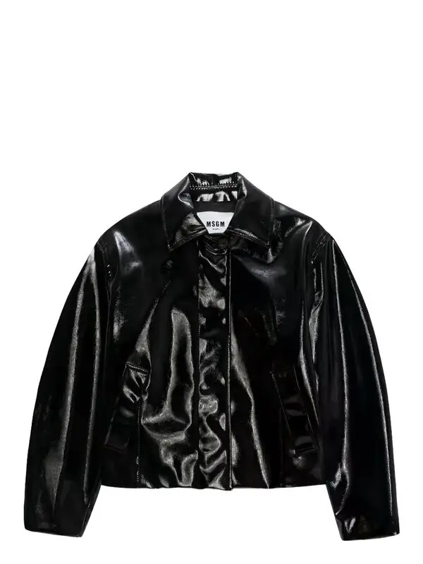 MSGM Point Collar Bomber Jacket - Black