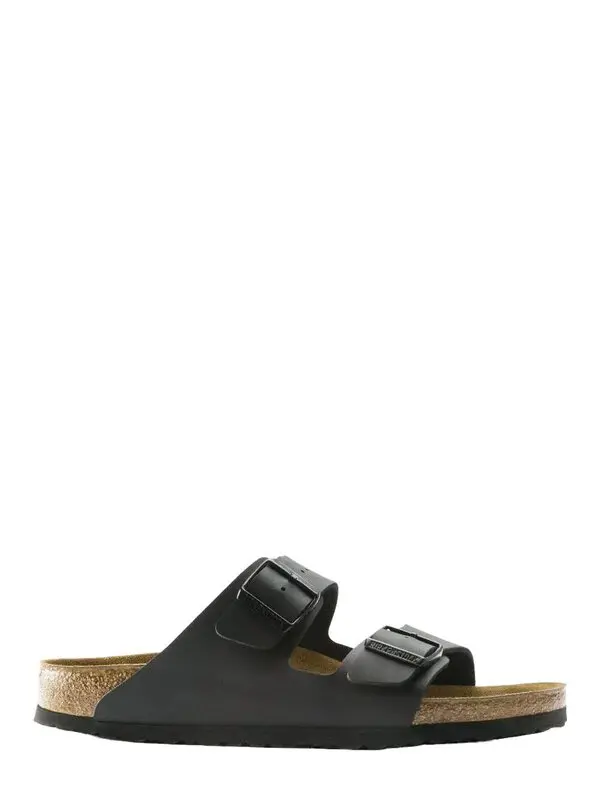 BIRKENSTOCK Arizona Buckle Strap Leather Sandals - Black