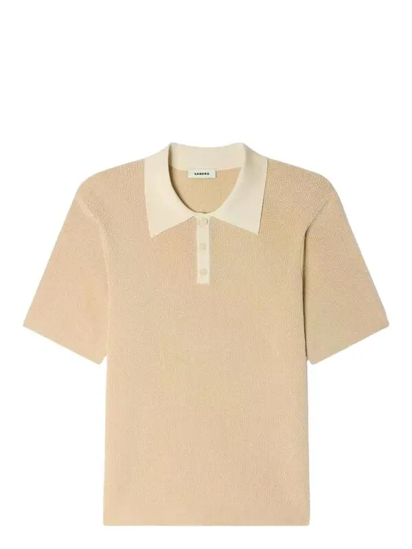 Sandro Two-tone Polo Shirt - Neutrals