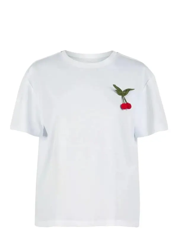 TWINSET Cherry-detail T-shirt - White
