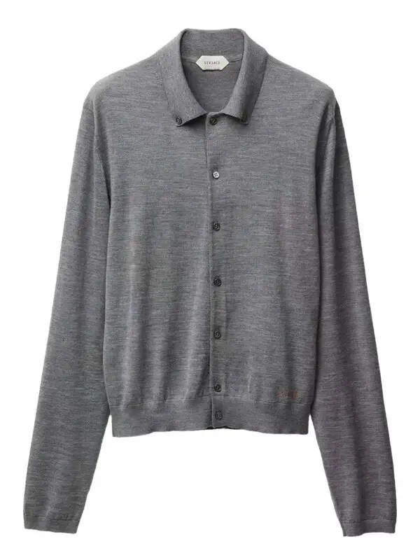 Versace Polo-collar Cardigan - Grey