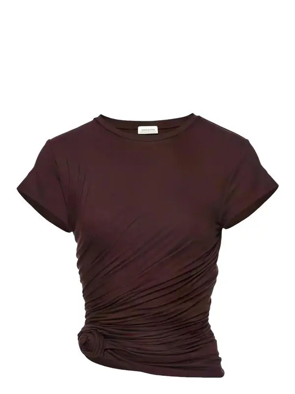 Magda Butrym Side-knot Draped T-shirt - Brown