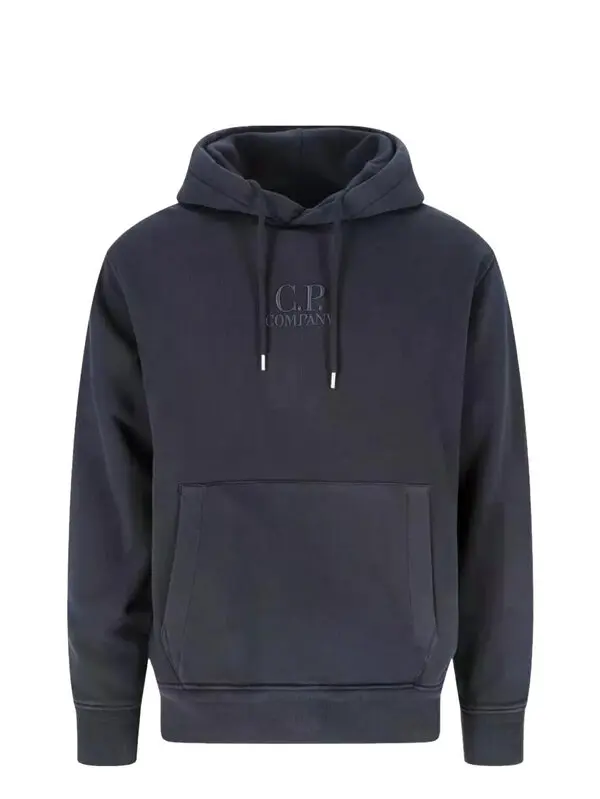 C.P. COMPANY Long-sleeve Logo Hoodie - Blue