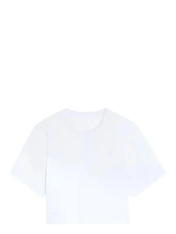On Cropped Short Sleeve T-shirt - White