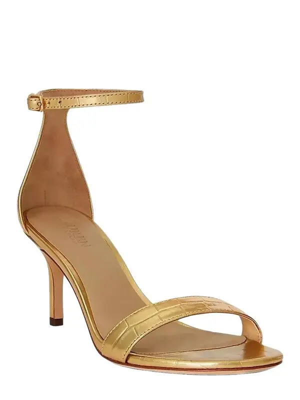 Ralph Lauren Allie Embossed Sandals - Gold