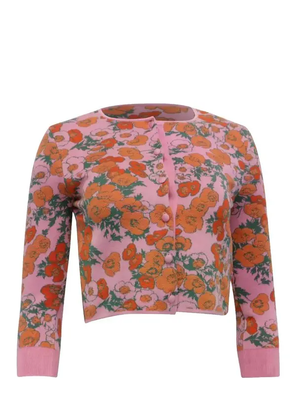 Carolina Herrera Floral Cardigan - Pink