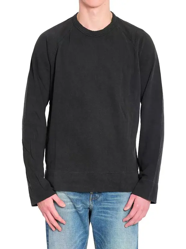 JAMES PERSE Ribbed Crewneck Sweatshirt - Grey