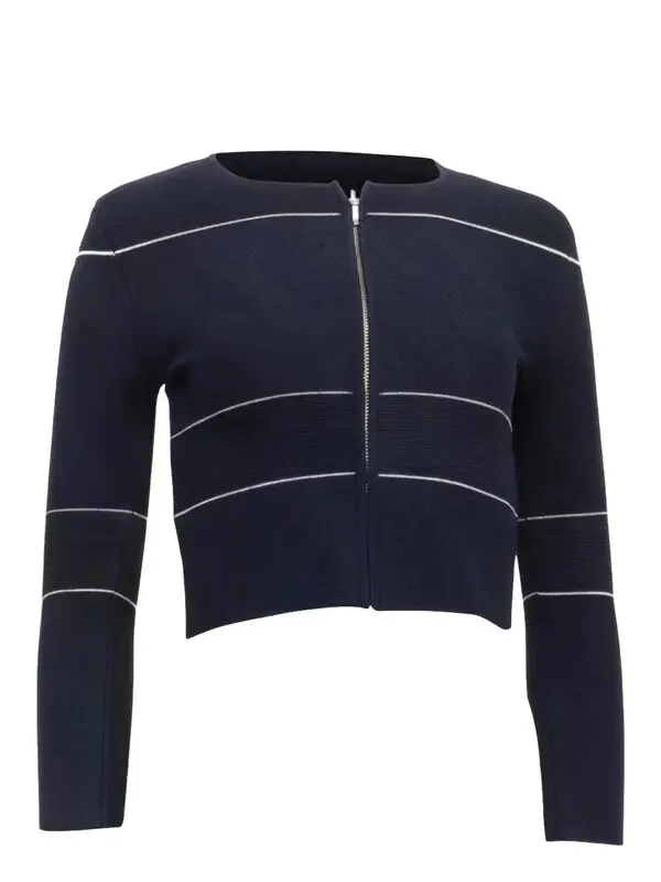 Carolina Herrera Striped Zip Cardigan - Blue