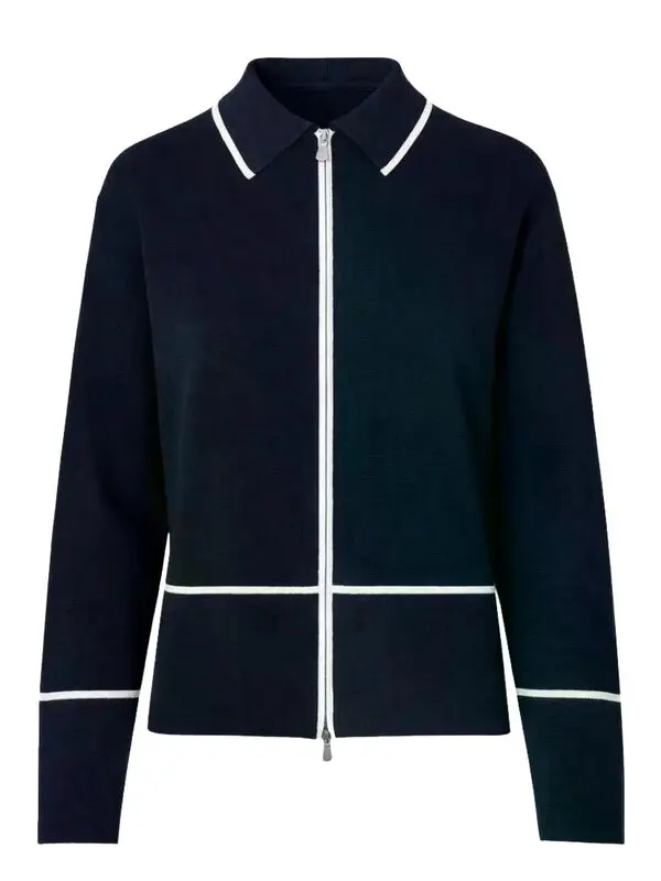 GRAN SASSO Piped Zip Jacket - Blue