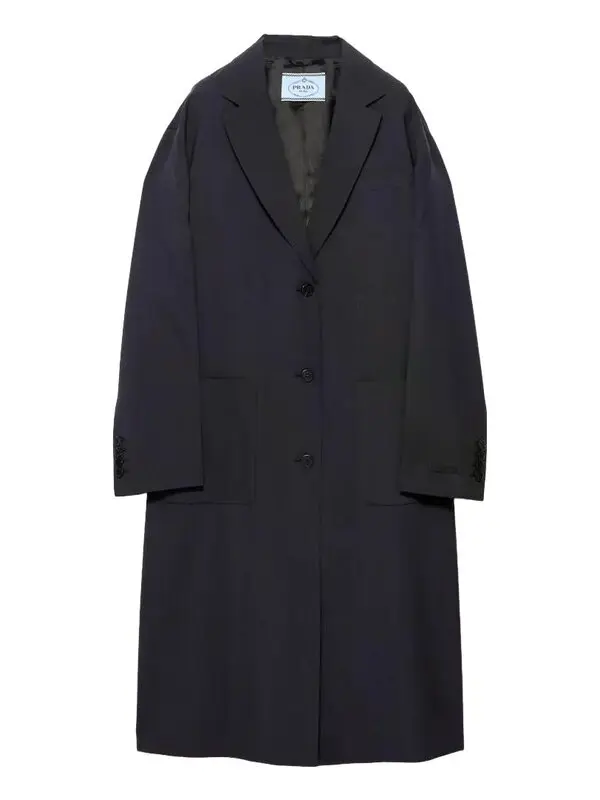 Prada Single-breasted Light Wool Coat - Blue
