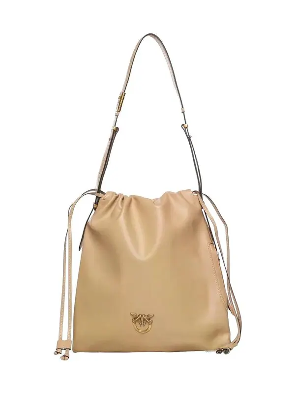 Pinko Medium Drawstring Shoulder Bag - Neutrals