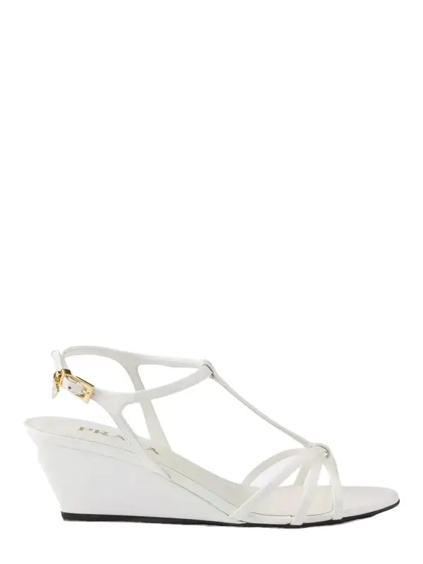 Prada Patent Leather Sandals - White