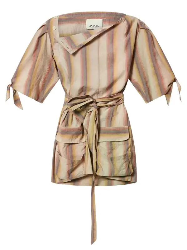Isabel Marant Mariza Striped Mini Dress - Neutrals