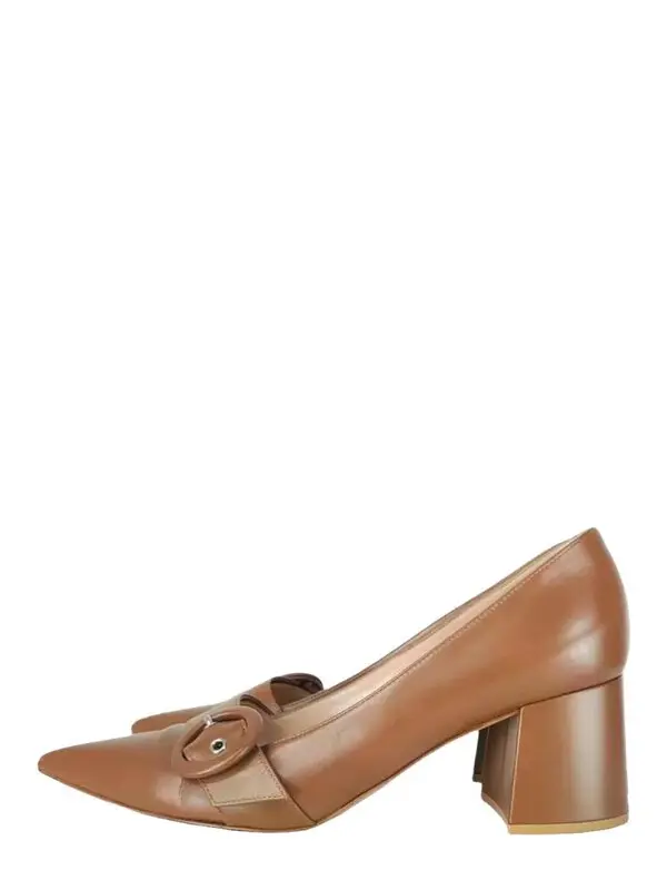 GIANVITO ROSSI Venezia Leather Pumps - Brown