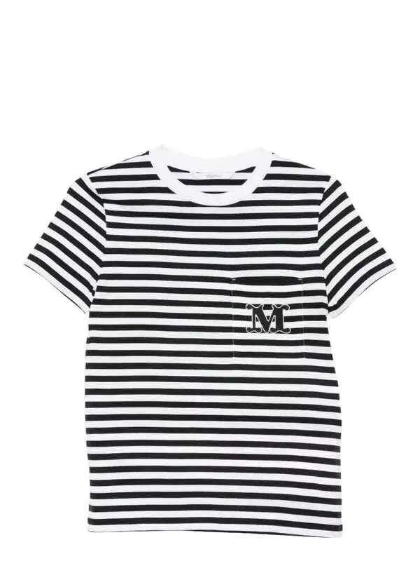 Max Mara Striped Patch Pocket T-shirt - Black