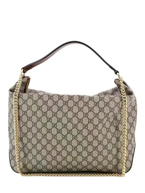Gucci Chain Gg Coated Canvas Large Hobo Bag - Brown