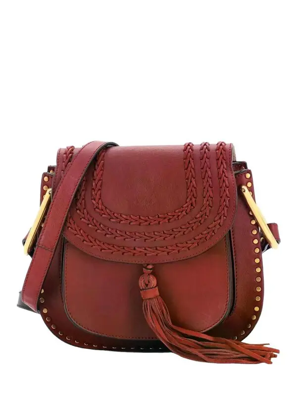 Chloé Hudson Handbag Whipstitch Leather Small Crossbody Bag - Red