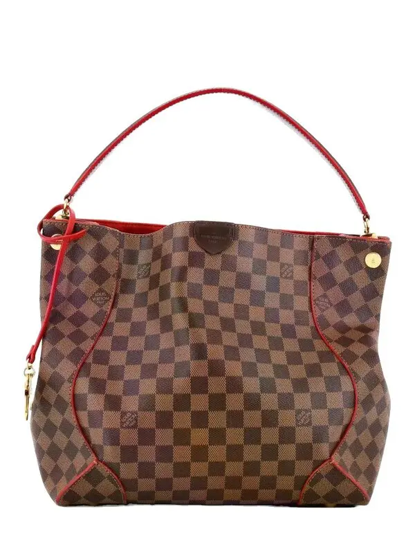 LOUIS VUITTON Caissa Damier With Leather Hobo Bag - Brown