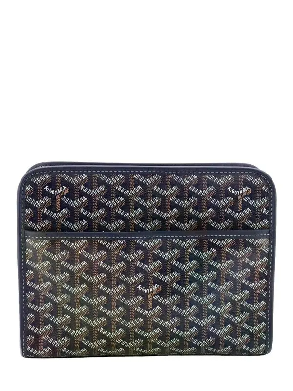 Goyard Jouvence Toiletry Pouch Coated Canvas Mm Clutch Bag - Blue