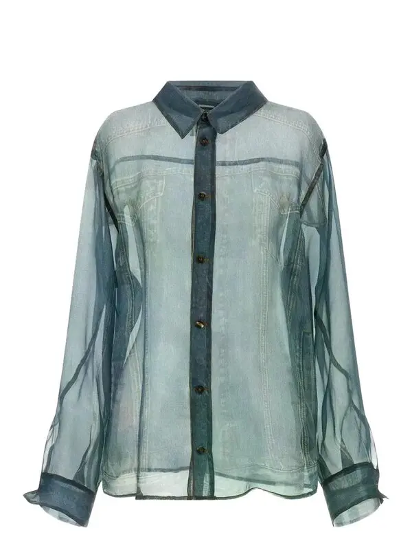 HAIKURE Maya Silk Shirt - Blue