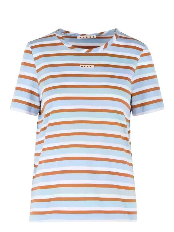 Marni Striped Logo T-shirt - Blue