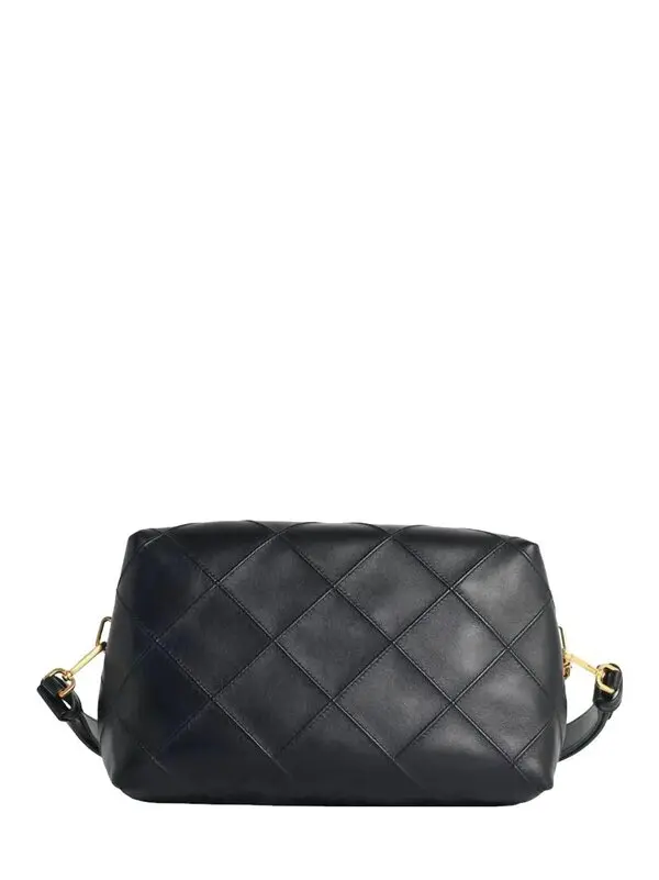 Tory Burch Embossed Diamond Shoulder Bag - Black