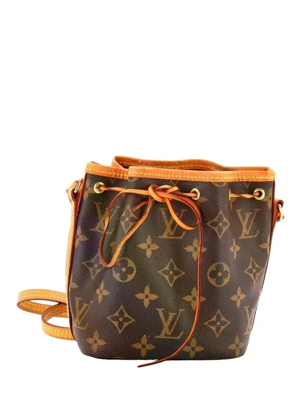LOUIS VUITTON Noe Handbag Monogram Canvas Nano Bucket Bag - Brown