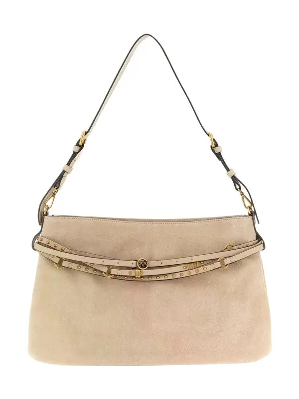 Pinko Stud-belt Shoulder Bag - Neutrals