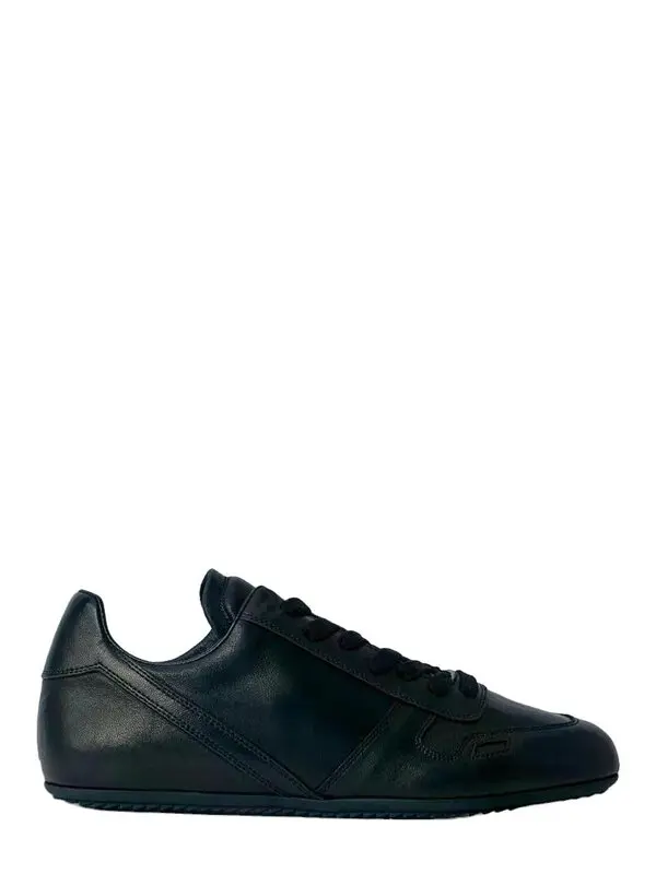 Rick Owens Round Toe Lace-up Sneakers - Black