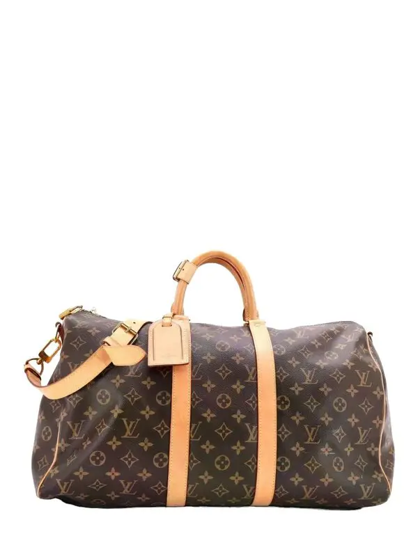 LOUIS VUITTON Keepall Bandouliere 45 Monogram Travel Bag - Brown