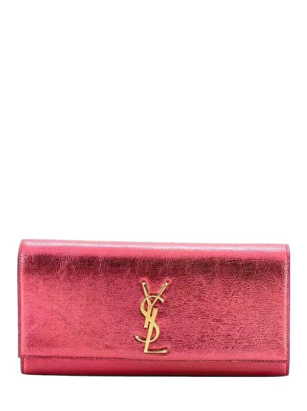Saint Laurent Classic Monogram Calfskin Long Clutch Bag - Metallic