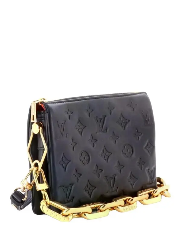 LOUIS VUITTON Coussin Bag Monogram Embossed Lambskin Bb Crossbody Bag - Black
