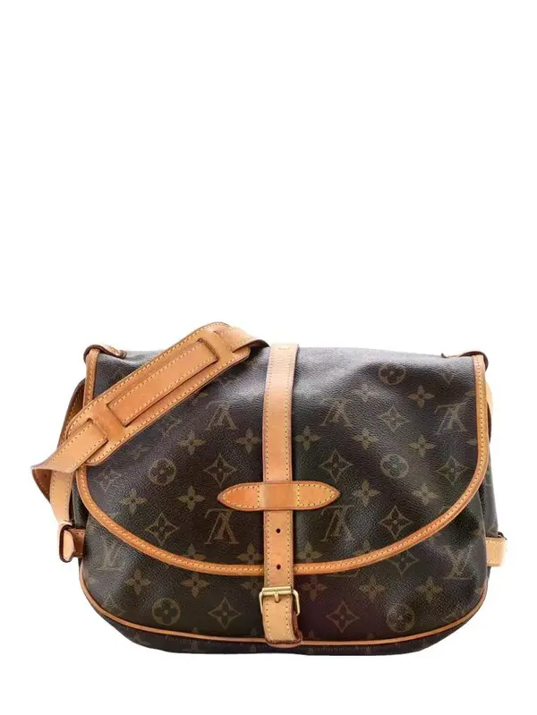 LOUIS VUITTON Saumur Handbag Monogram Canvas 30 Crossbody Bag - Brown