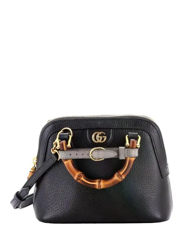 Gucci Diana Nm Bamboo Dome Top Handle Mini Crossbody Bag - Black