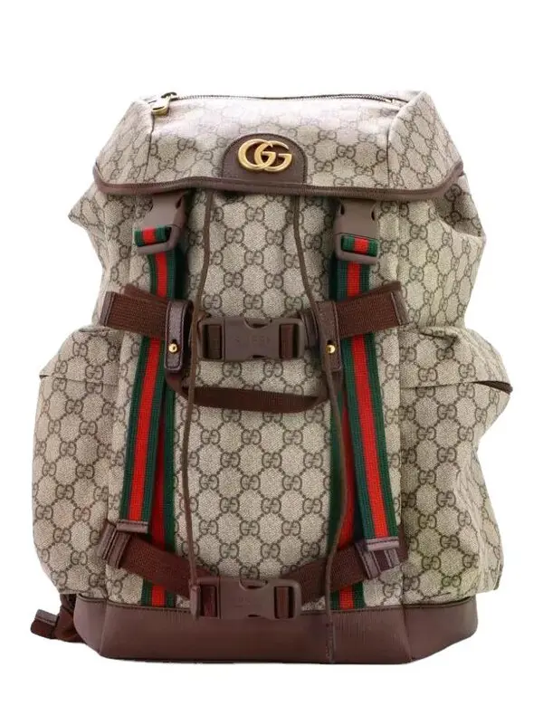 Gucci Skateboard Gg Coated Canvas Backpack - Brown